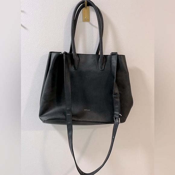 Matt & Nat | Bags | Matt And Nat Vegan Leather Black Tote Bag | Poshmark